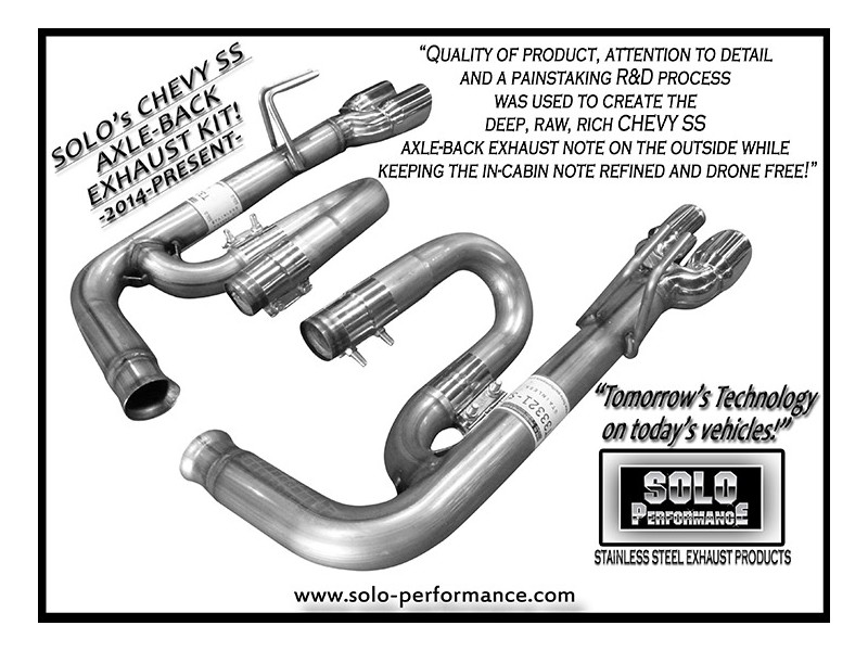 2014-2018 Chevy SS 6.2L 2.5" V8 Axle Back Exhaust Kit (993988-SL)